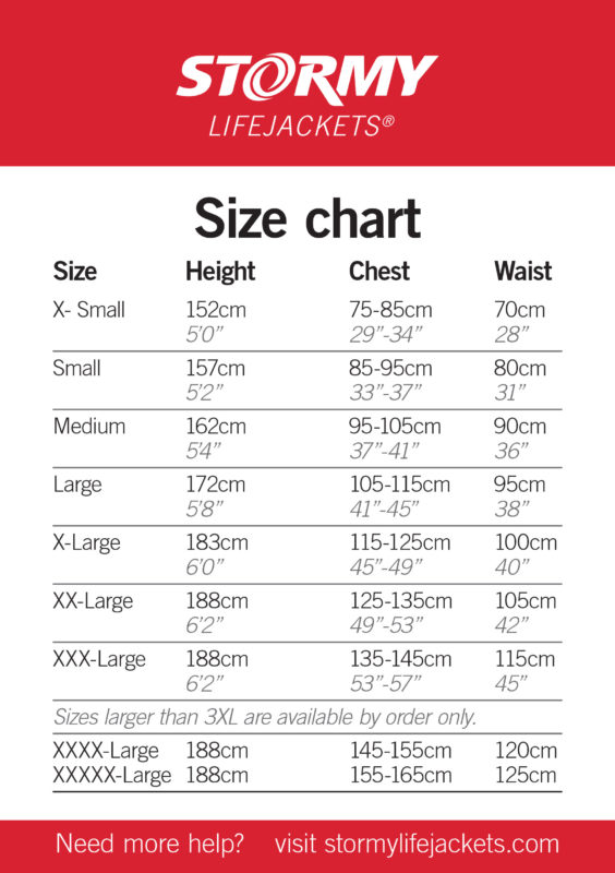Life Jacket Size Chart At Beth Heard Blog